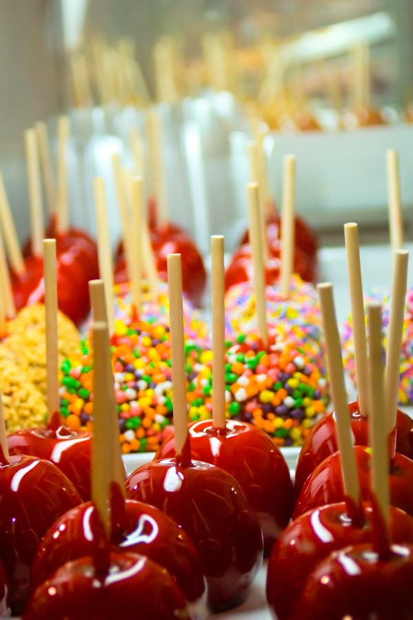 Assorted candy apples stock image. Image of nutrition - 6229681