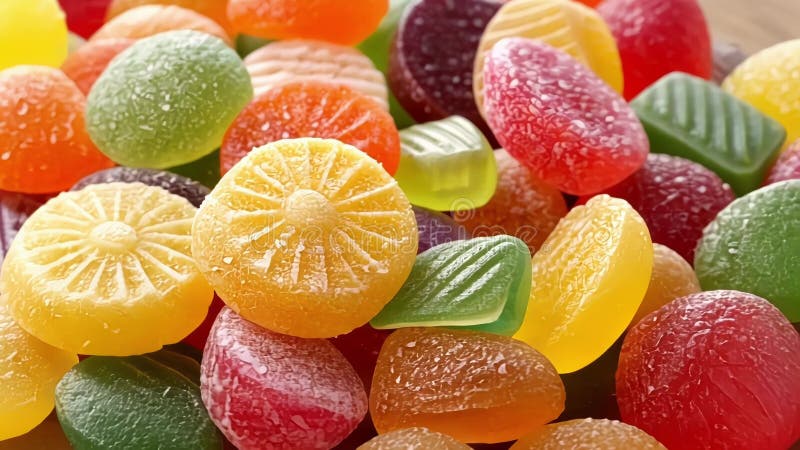 Candy Assortment an Array of Brightly Colored Chewy Candies Mixed ...