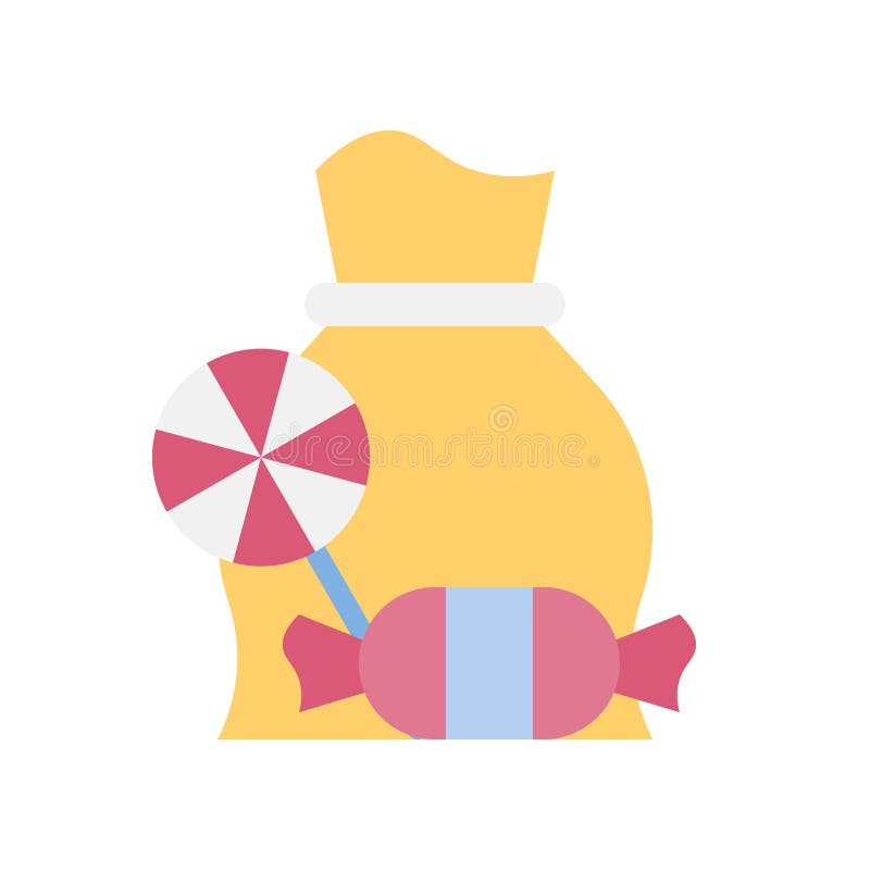 Candy Bag Vector Illustration, Isolated Flat Stye Icon Stock Vector ...