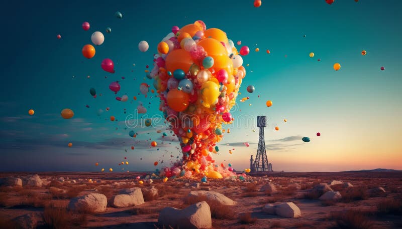 Colorful Balloon Explosion Replaces Nuclear Blast in Dramatic Scene ...