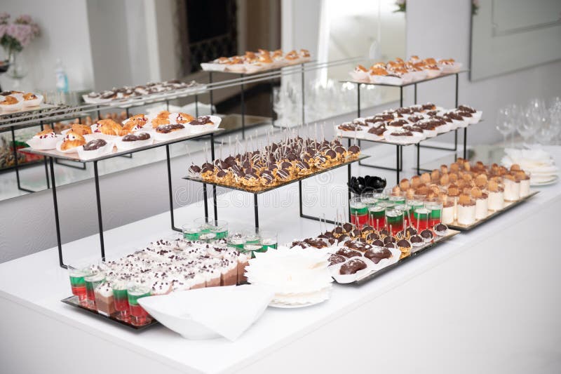 Candy Bar from Different Types of Sweets for Party Stock Photo - Image ...