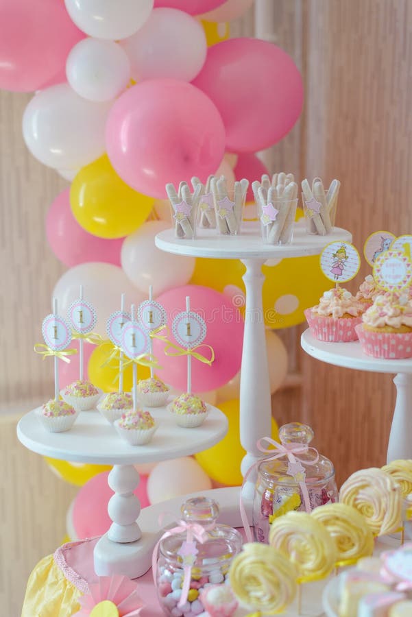 Candy Bar for First Year Birthday Stock Image - Image of birthday, baby ...