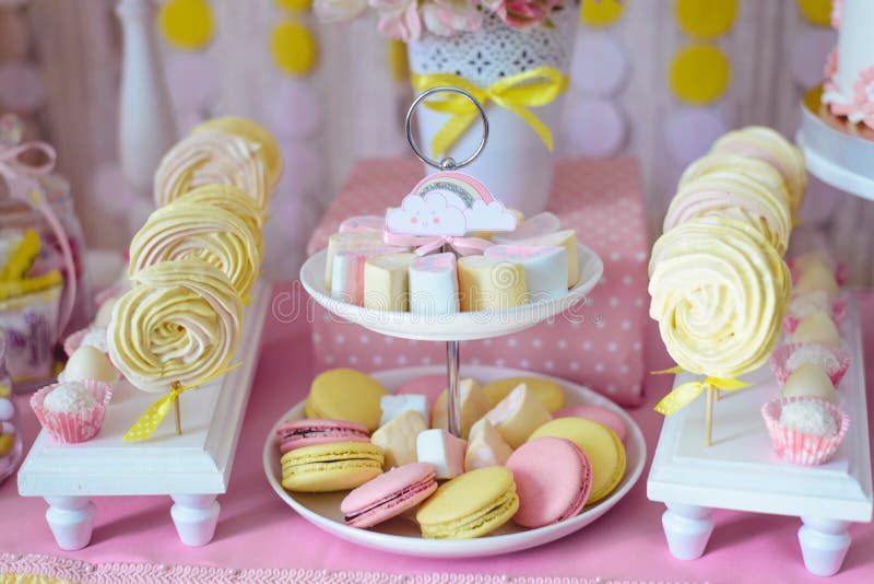 Candy Bar for First Year Birthday Stock Image - Image of decor ...