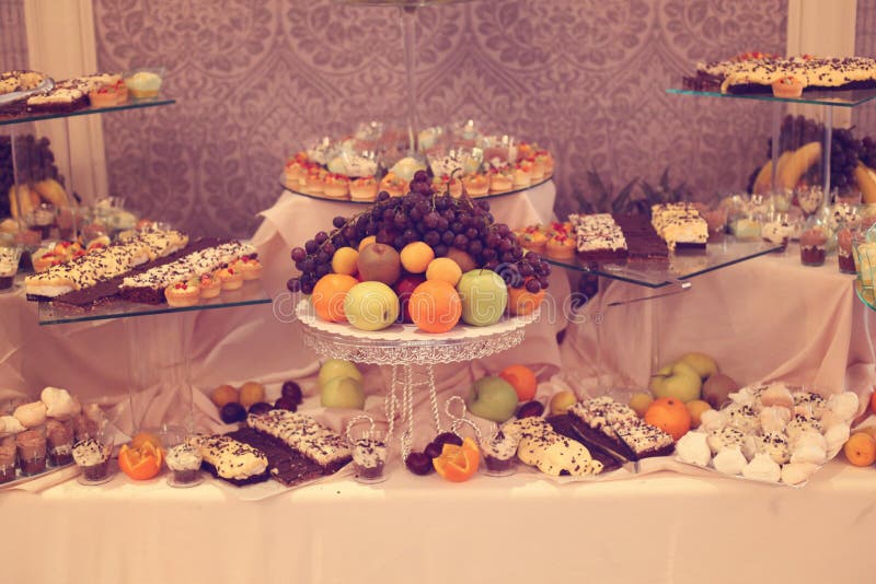 Candy Bar with Fruits and Sweets Stock Photo - Image of buffet, healthy ...