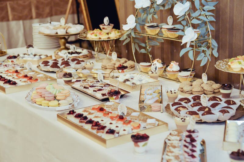 Candy Bar on a Party Reception Stock Image - Image of color, fruit ...