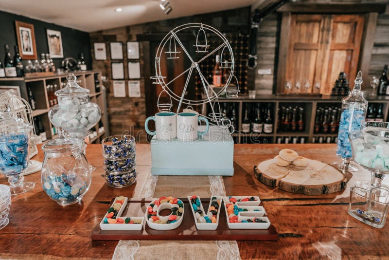 Wedding candy bar stock image. Image of decoration, decorated - 119242387