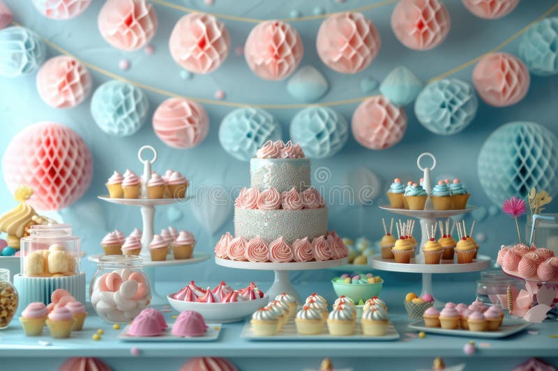 Candy Bar, Sweet Table at a Wedding or Birthday Stock Image - Image of ...