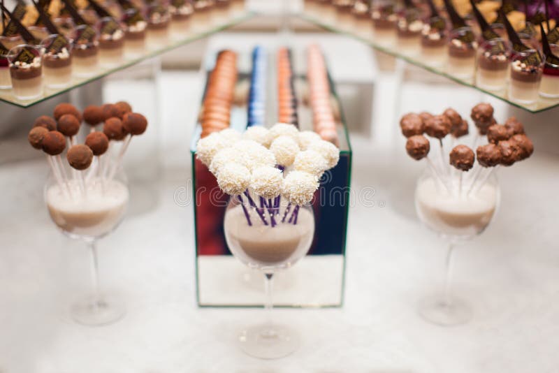 Candy Bar Sweets on the Table, Celebration. Stock Image - Image of ...
