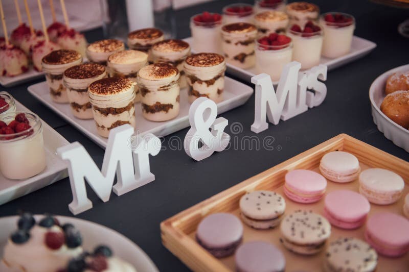 Candy Bar. Table with Different Sweets for Party Stock Image - Image of ...