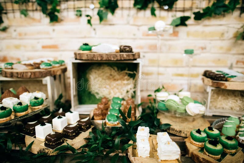 Candy Bar. Table with Different Sweets for Party Stock Image - Image of ...