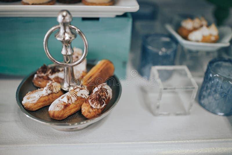 Candy Bar. Table with Sweets, Candies, Dessert Stock Photo - Image of ...