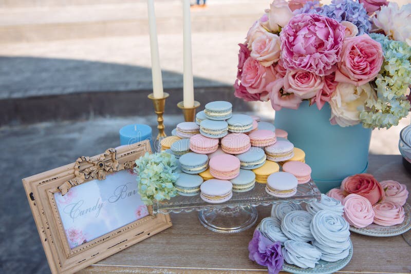 Candy Bar. Table with Sweets, Candies, Dessert Stock Photo - Image of ...