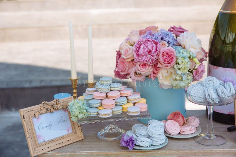 Candy Bar. Table with Sweets, Candies, Dessert Stock Photo - Image of ...