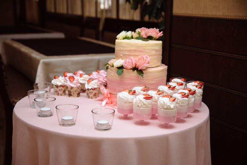 Candy Bar. Table with Sweets, Candies, Dessert Stock Image - Image of ...