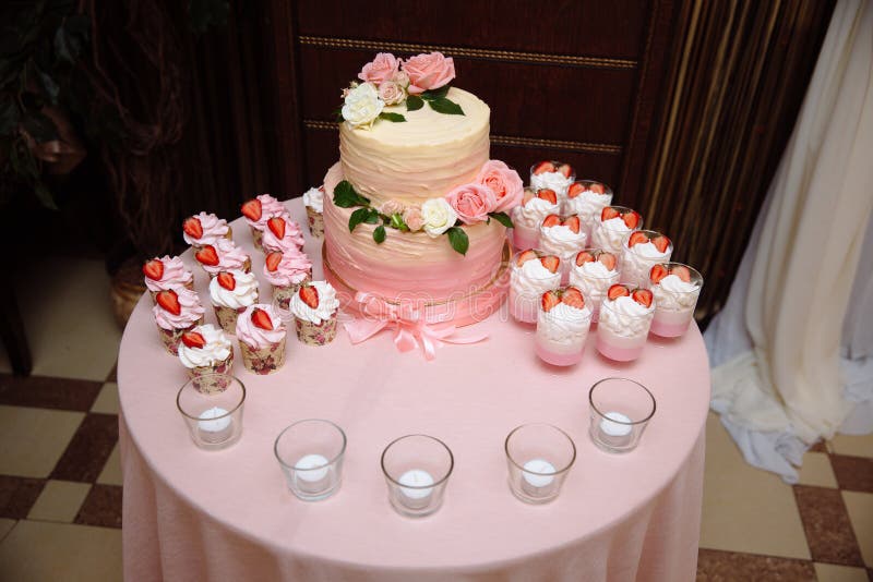 Candy Bar. Table with Sweets, Candies, Dessert Stock Image - Image of ...