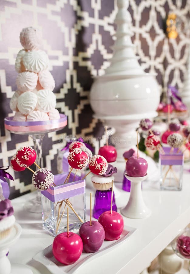 Candy Bar. Table with Sweets on the Wedding Day Stock Photo - Image of ...