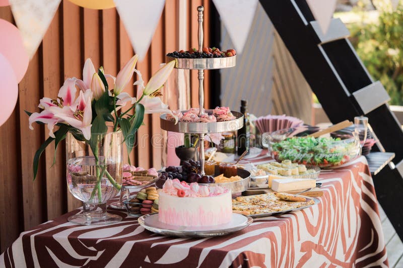 Candy Bar with Various Sweets and Pastries Stock Image - Image of ...