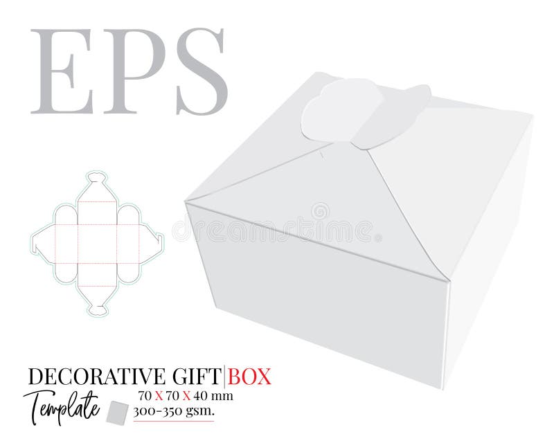 Candy Box Template. Vector with Die Cut Stock Vector - Illustration of ...