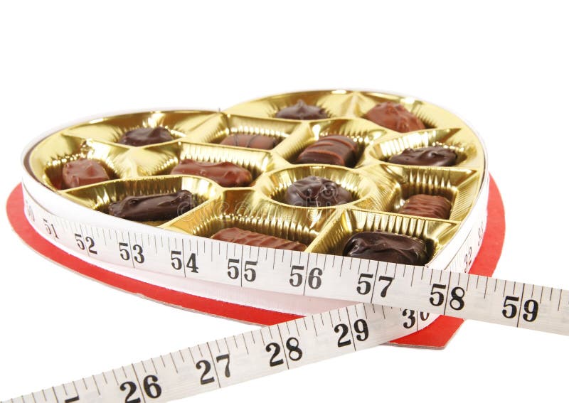 Candy Box Wrapped with Tape Measure Stock Photo - Image of sugary, love ...