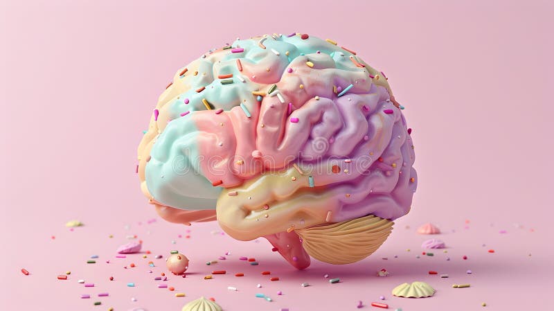 Candy Brain on a Bright Background Stock Illustration - Illustration of ...
