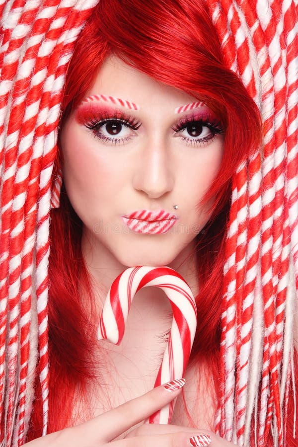 Candy cane stock image. Image of diversity, makeup, goth - 21627667