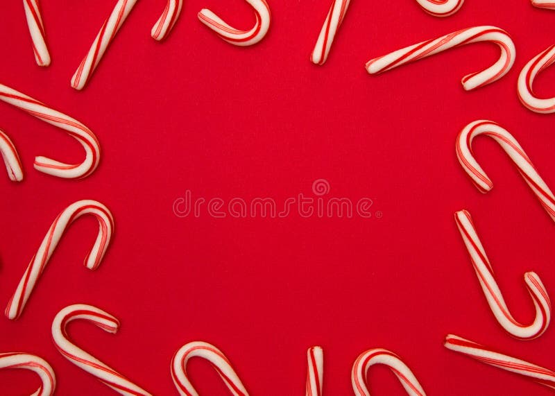 Candy Cane Background on a Red Background Stock Photo - Image of area ...
