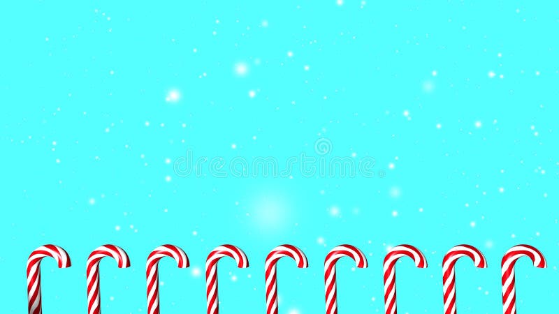 Candy Cane on Blue Christmas Snowfall Background Stock Illustration ...