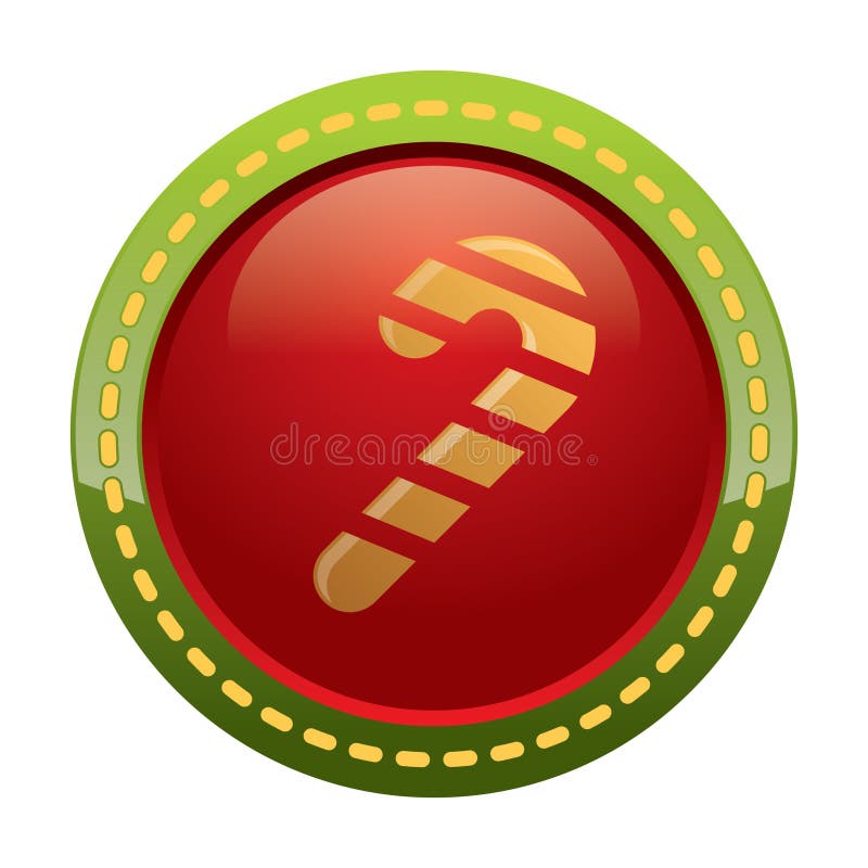 Candy Cane Button. Vector Illustration Decorative Design Stock Vector ...