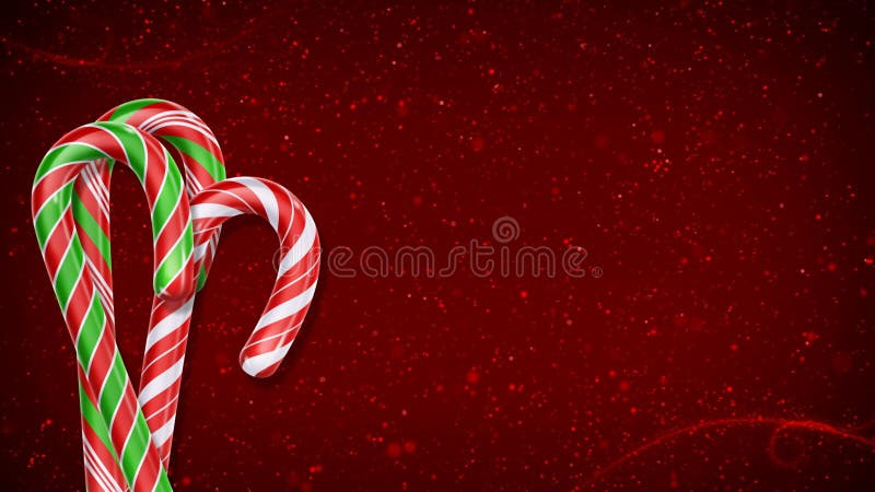 Candy Cane Dance with Snow on Red Background 4K Loop Stock Footage ...
