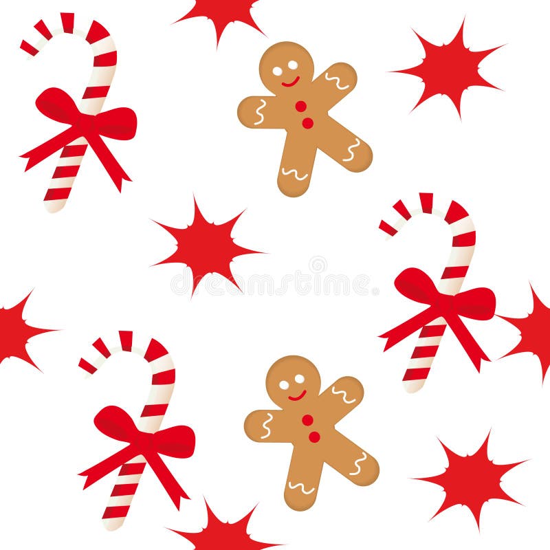 Candy Cane and Gingerbread Man Stock Vector - Illustration of festival ...