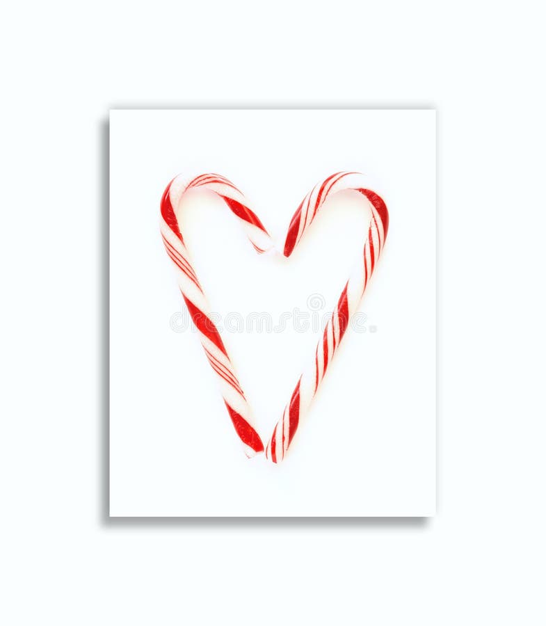 Candy Cane Heart on Dimensional Background Stock Illustration ...