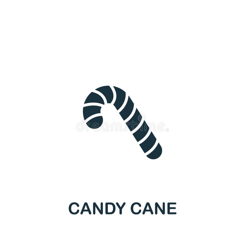 Candy Cane Icon. Monochrome Simple Icon for Templates, Web Design and ...