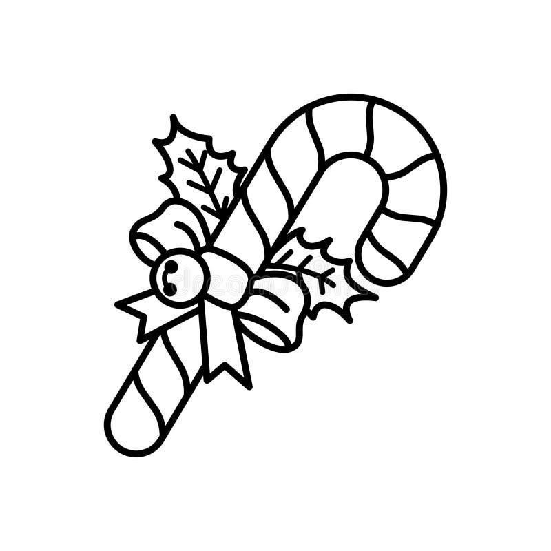 Candy Cane Icon Vector Design Stock Illustration - Illustration of ...