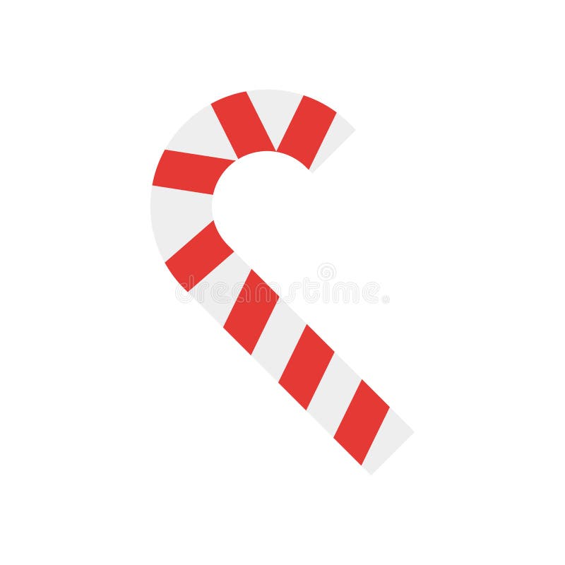 Candy Cane Icon Vector Sign and Symbol Isolated on White Background ...
