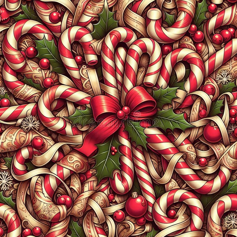Candy Cane Pattern â€“ a Repeating Pattern of Red and White Cand Stock ...