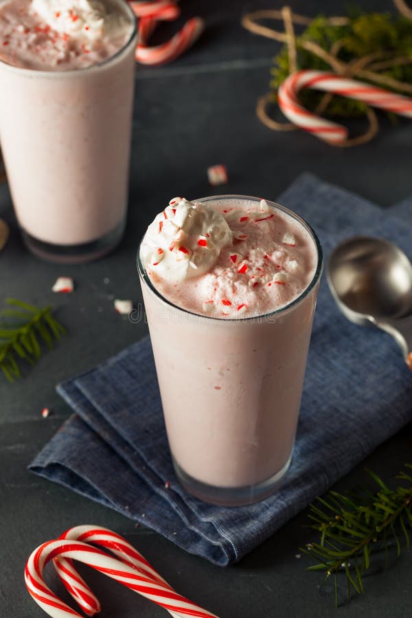 Candy Cane Peppermint Milkshake Stock Image - Image of liquid ...