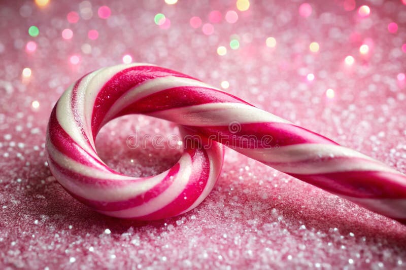 Candy Cane Pink To Vanilla Swirl with Sugar Sparkle Texture Stock ...