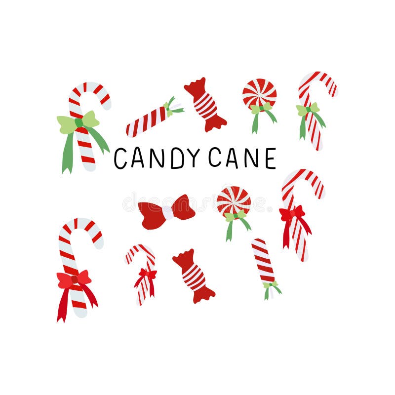 Candy Cane Set Free Vector Illustration Stock Vector - Illustration of ...