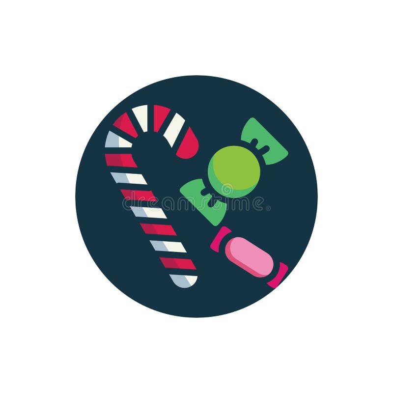 Candy Cane Sweets Flat Icon Stock Vector - Illustration of sweets, xmas ...