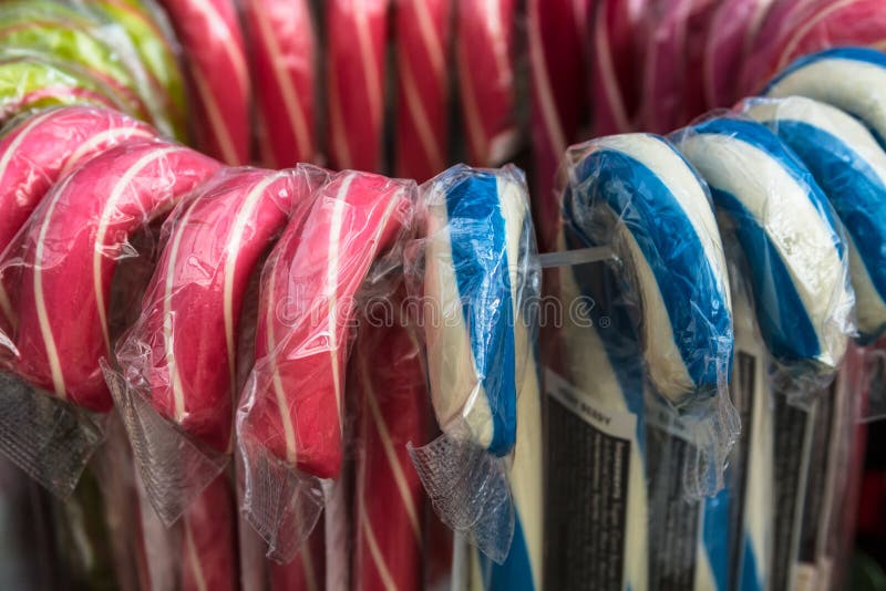 Candy Canes stock photo. Image of sweets, blue, display - 37753916