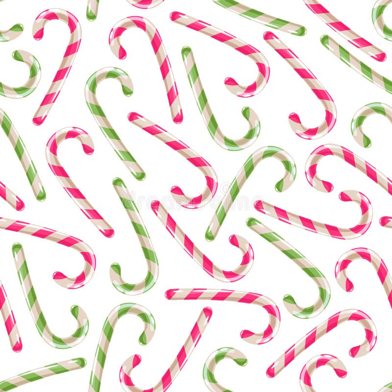 Candy Canes Colorful Seamless Pattern. Stock Vector - Illustration of ...