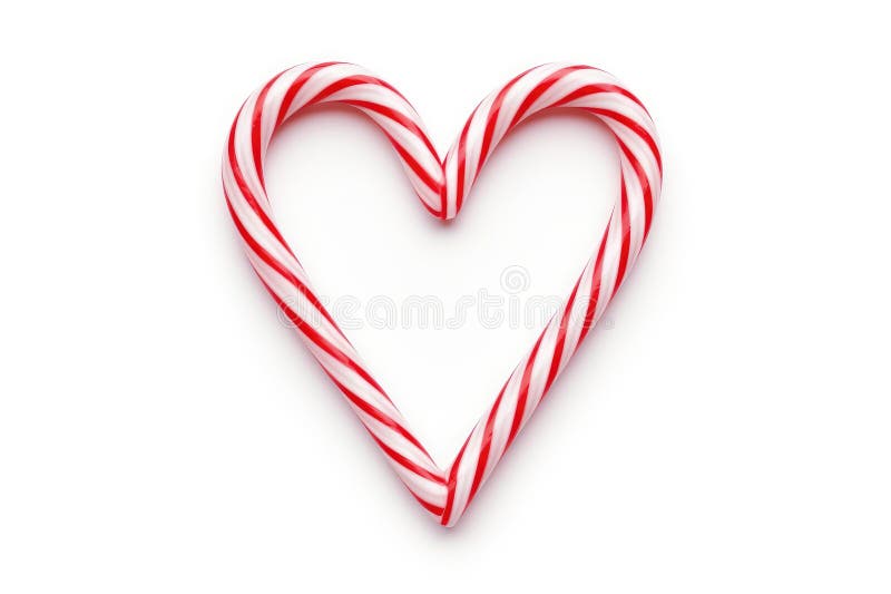 Candy Canes Forming Heart Shape on White Background - Generative AI ...