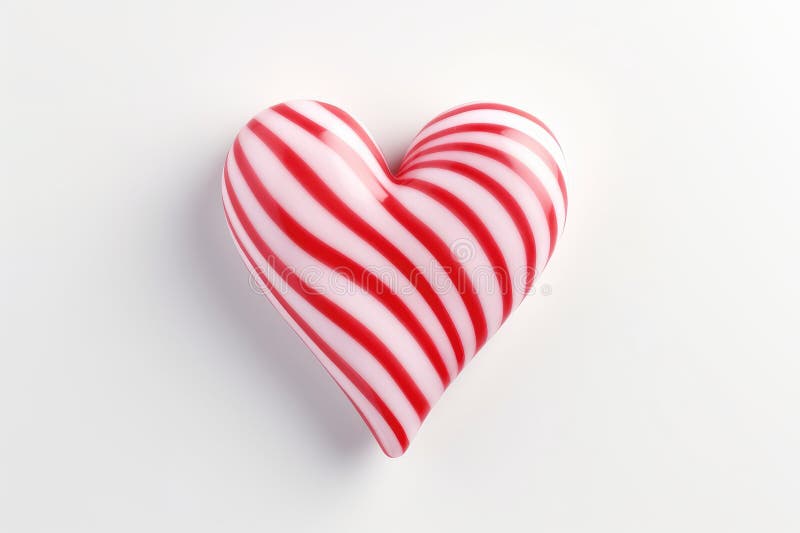 Candy Canes Forming Heart Shape on White Background - Generative AI ...