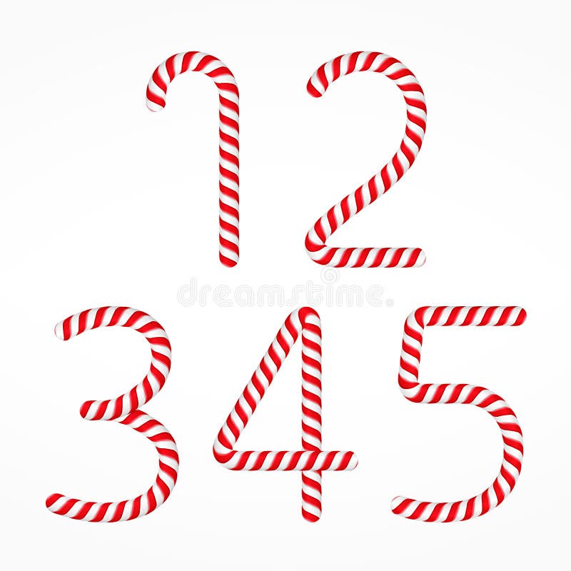 Candy Canes Numbers stock vector. Illustration of symbol - 62344632