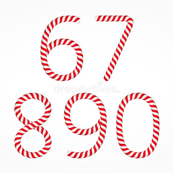 Candy Canes Numbers stock vector. Illustration of festive - 62344631