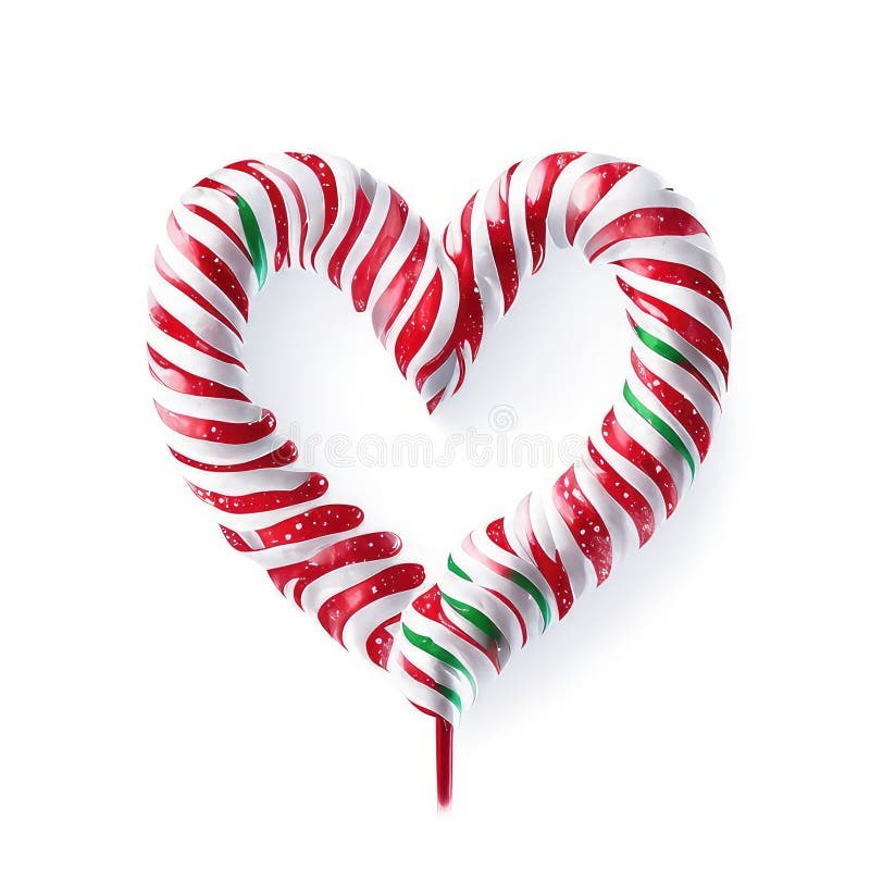 Candy Canes in the Shape of Heart Isolated on White Background AI ...