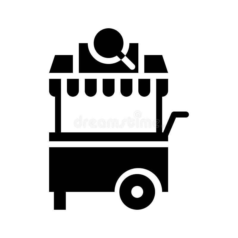 Candy Cart Vector Illustration, Isolated Solid Stye Icon Stock Vector ...