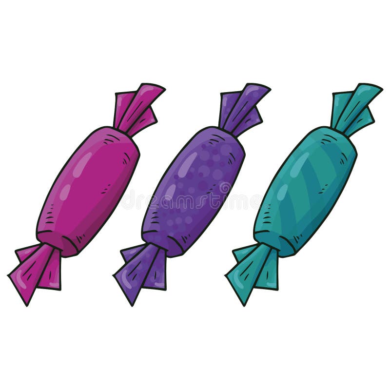 Candy Cartoon. Vector Illustration of Candy. Hand Drawn Candy Stock ...