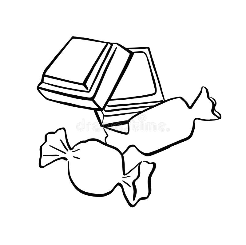 Candy, Chocolate, Sweet Taste Symbol Vector Line Monochromatic Stock ...