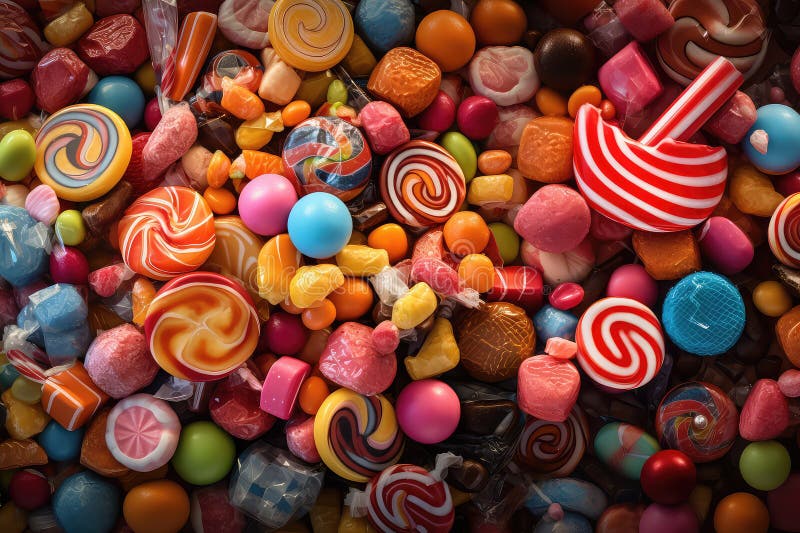 Colorful and Delicious Assorted Candy Collection on a Vibrant ...
